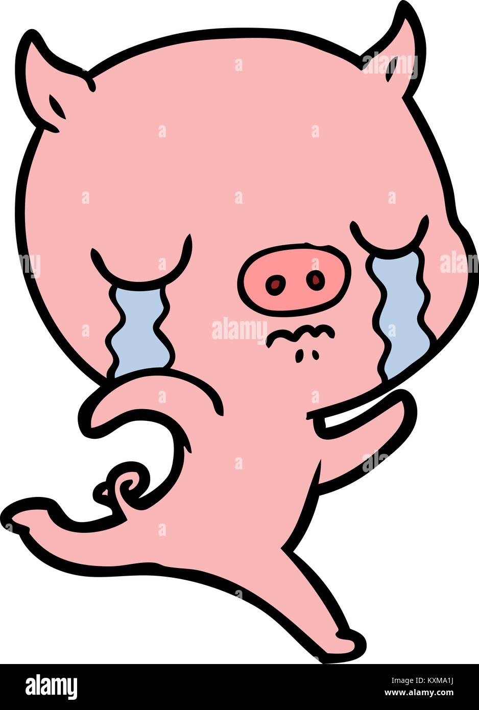 cartoon running pig crying Stock Vector Image & Art - Alamy