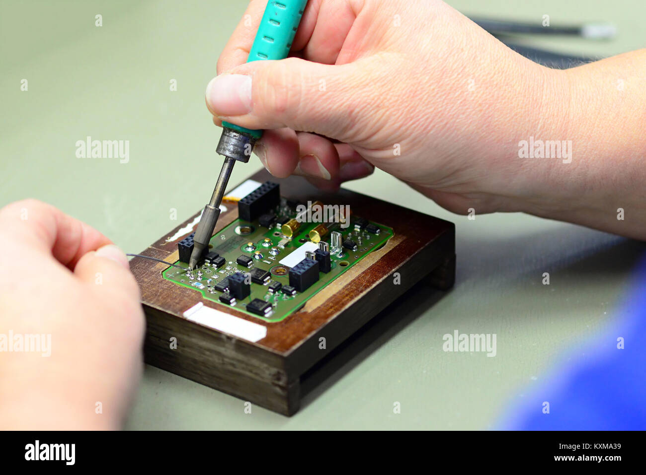 production and assembly of microelectronics in a hi-tech factory Stock ...