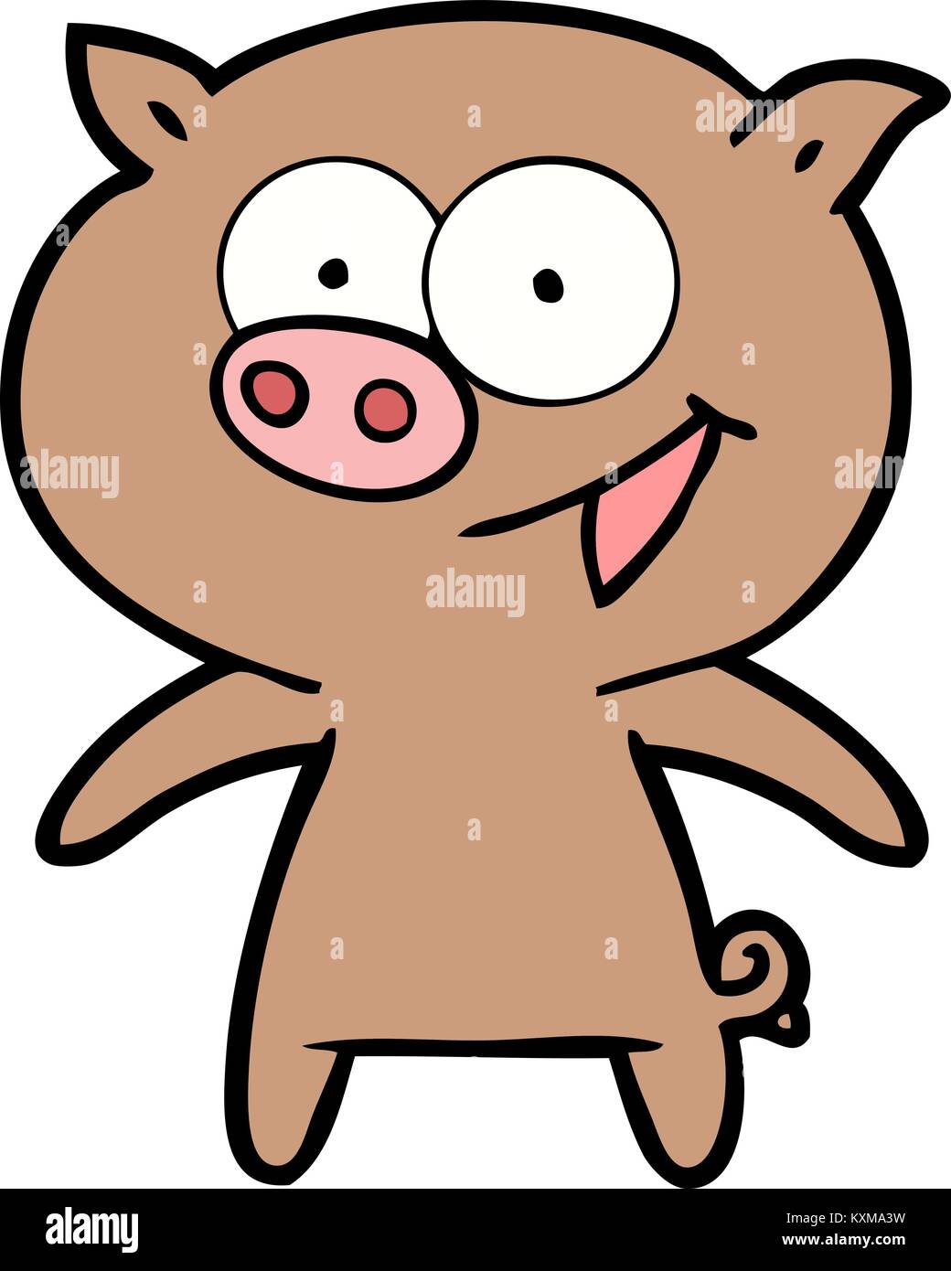 cheerful pig cartoon Stock Vector Image & Art - Alamy