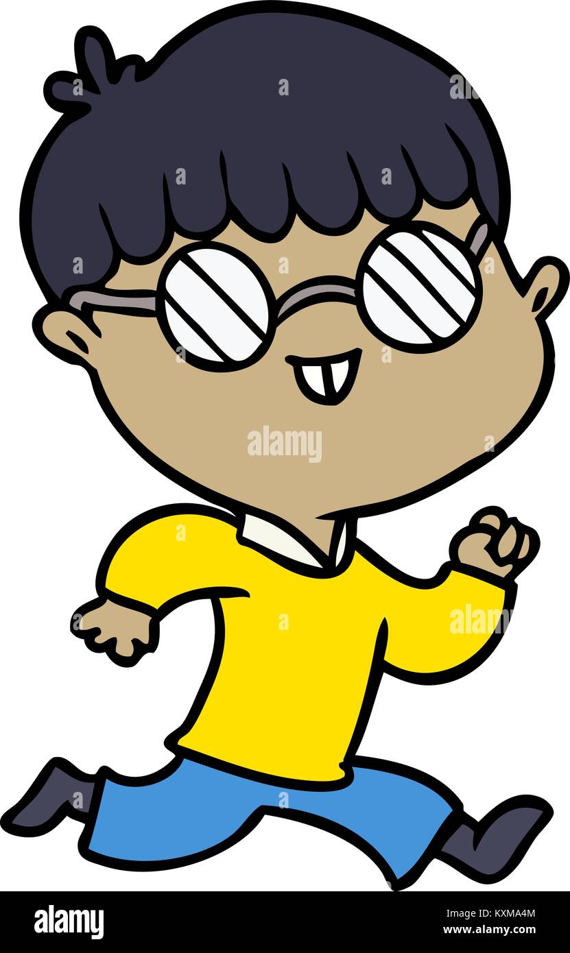 cartoon boy wearing spectacles Stock Vector Image & Art - Alamy