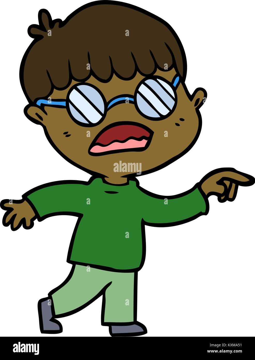 cartoon boy wearing spectacles Stock Vector Image & Art - Alamy