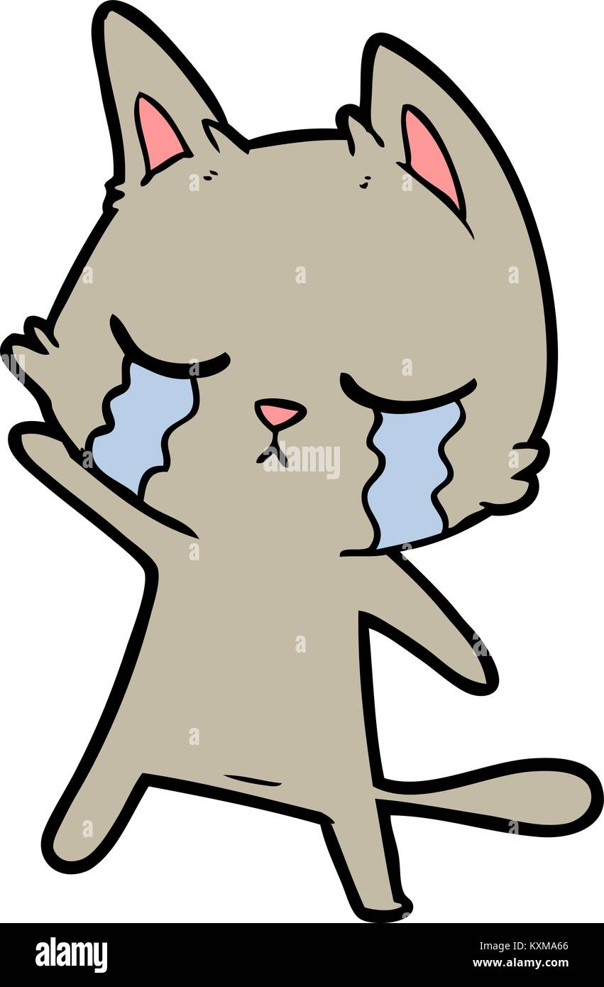 crying cartoon cat Stock Vector Image & Art - Alamy