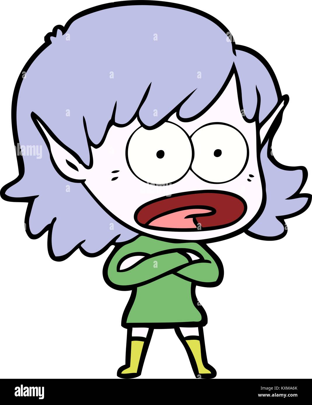 cartoon shocked elf girl Stock Vector Image & Art - Alamy