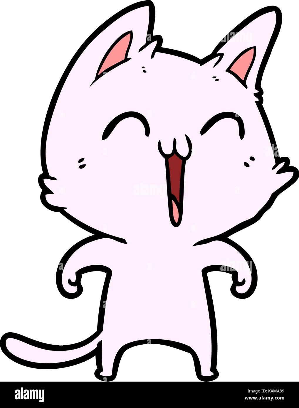 happy cartoon cat meowing Stock Vector Image & Art - Alamy