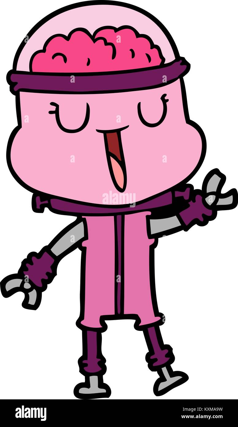 happy cartoon robot Stock Vector Image & Art - Alamy