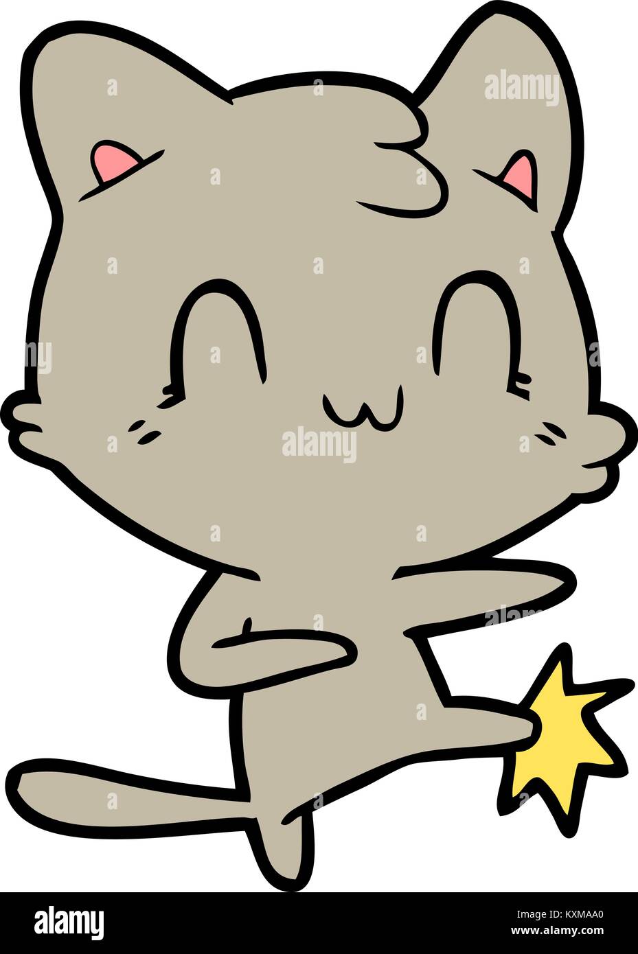 cartoon happy cat karate kicking Stock Vector Image & Art - Alamy