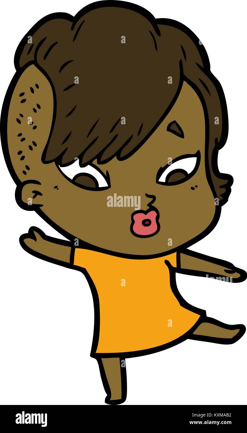 cartoon surprised girl Stock Vector Image & Art - Alamy