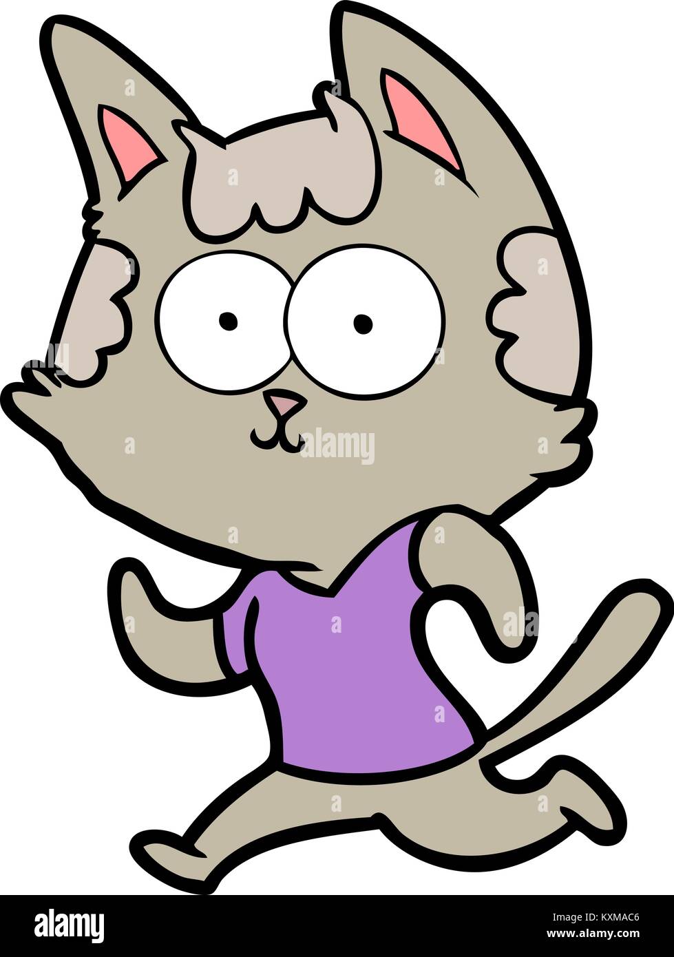 happy cartoon cat jogging Stock Vector Image & Art - Alamy