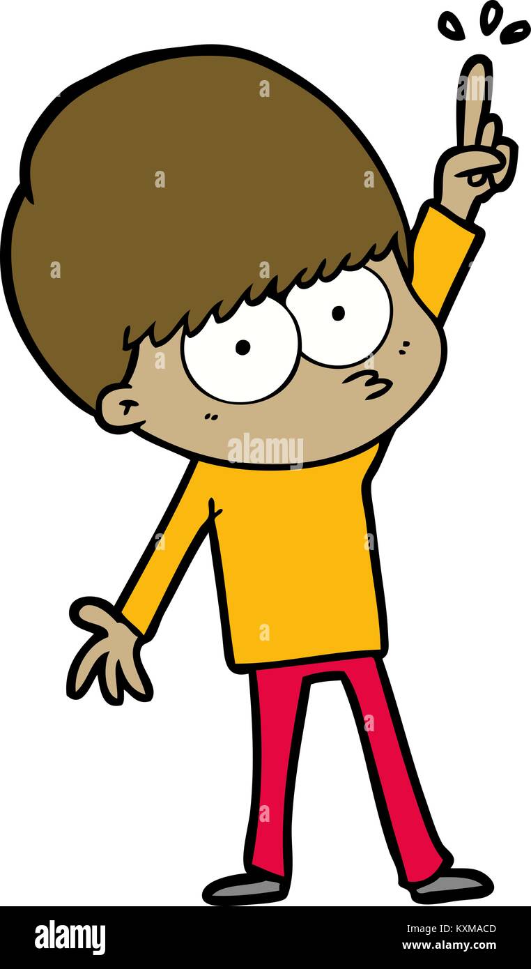 nervous cartoon boy with idea Stock Vector Image & Art - Alamy