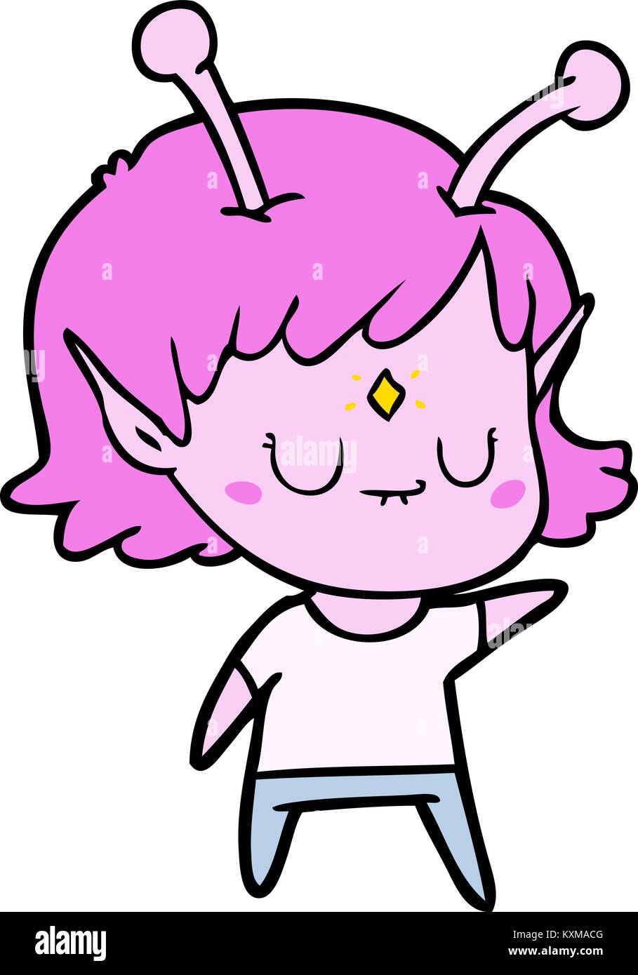 cartoon alien girl Stock Vector Image & Art - Alamy