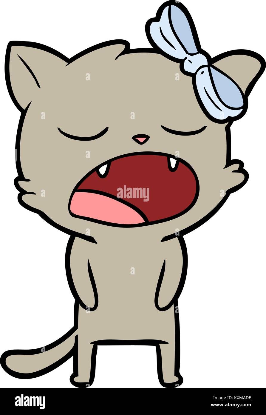 cartoon cat meowing Stock Vector Image & Art - Alamy