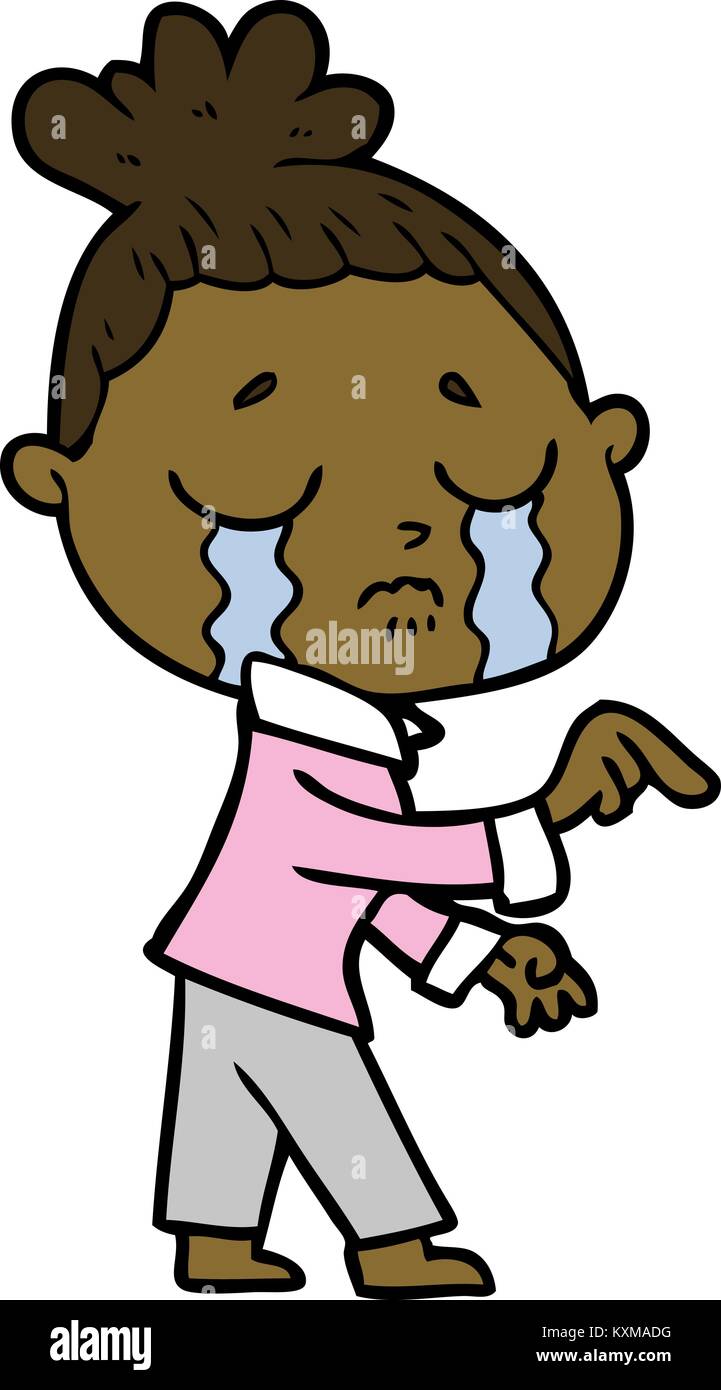 cartoon crying woman pointing Stock Vector Image & Art - Alamy