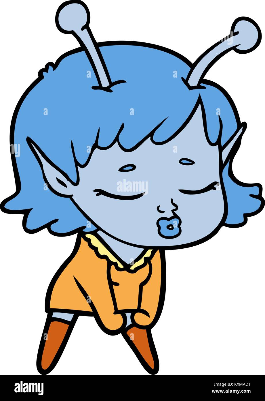 cute alien girl cartoon Stock Vector Image & Art - Alamy