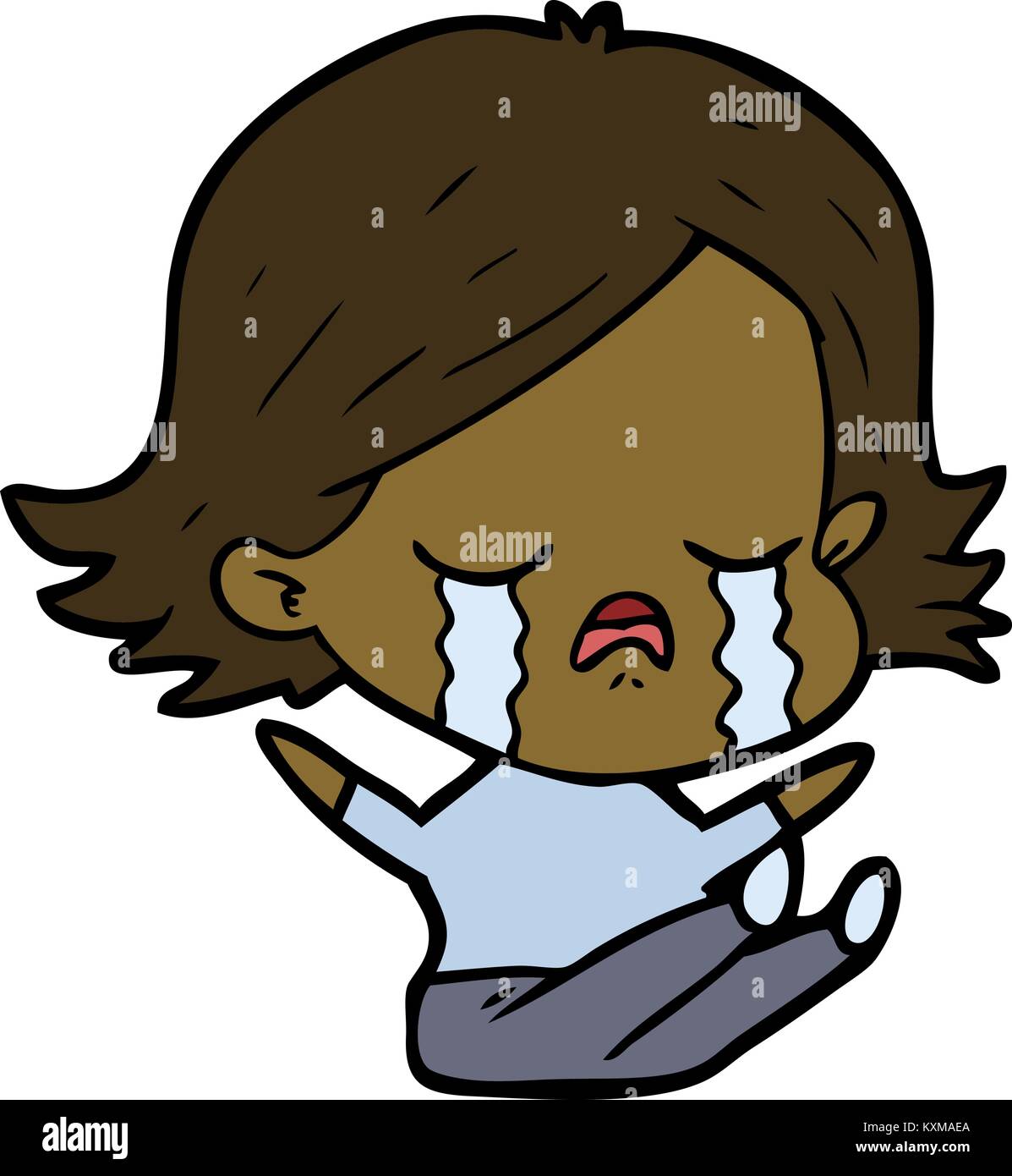 cartoon girl crying Stock Vector Image & Art - Alamy