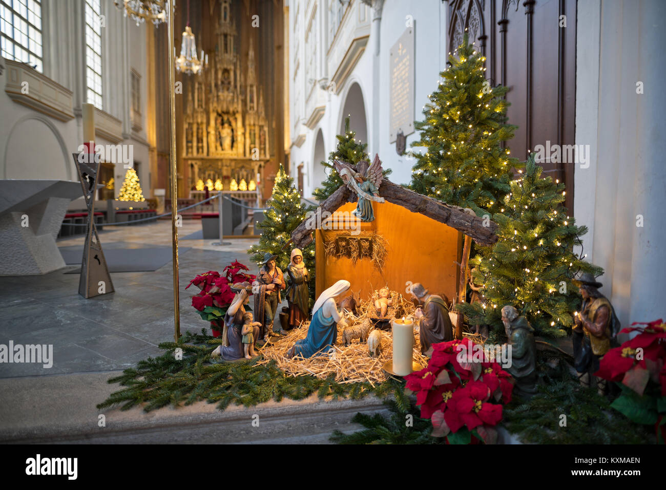 Nativity scene inside catholic church hi-res stock photography and ...