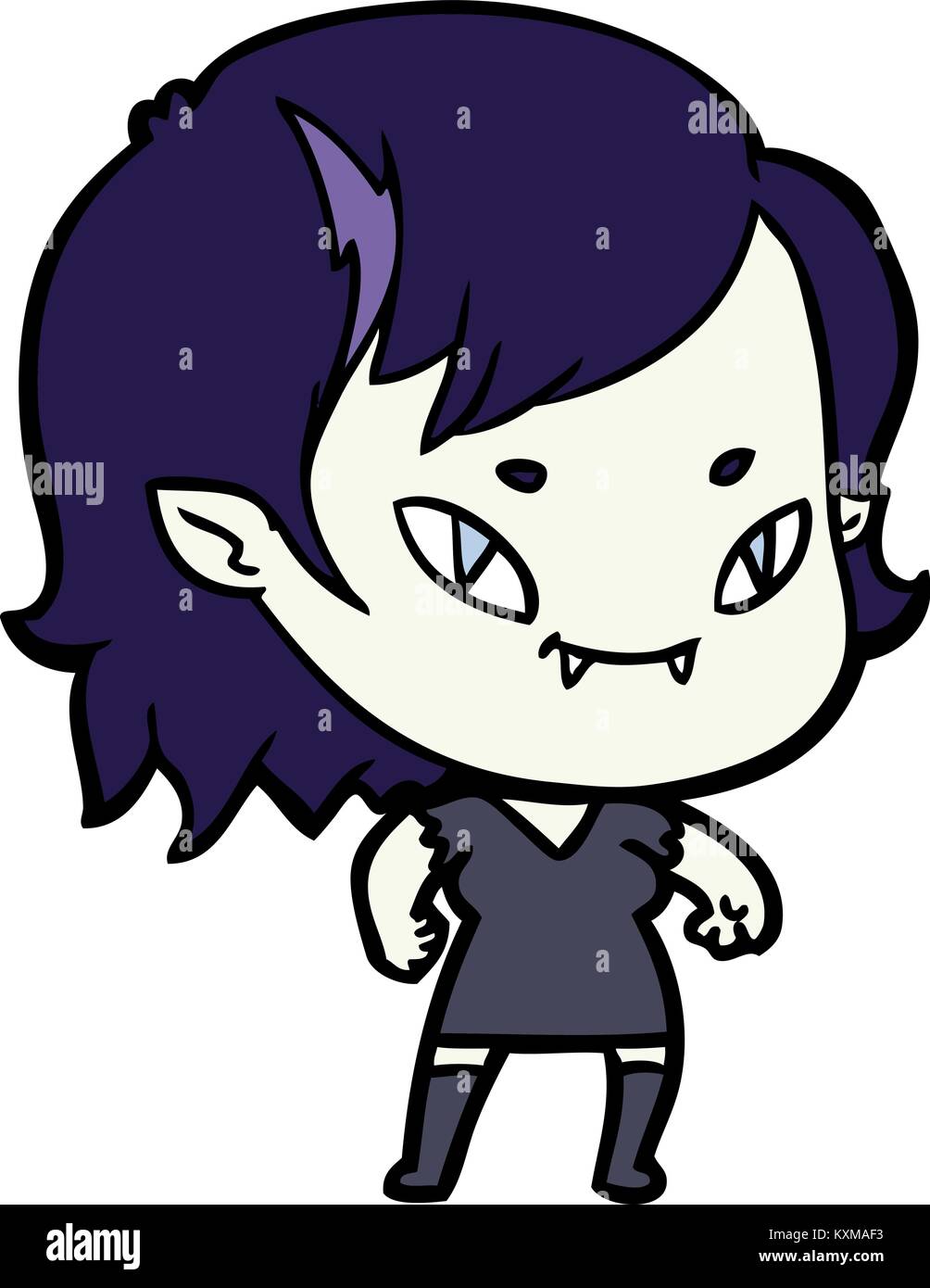 cartoon friendly vampire girl Stock Vector Image & Art - Alamy