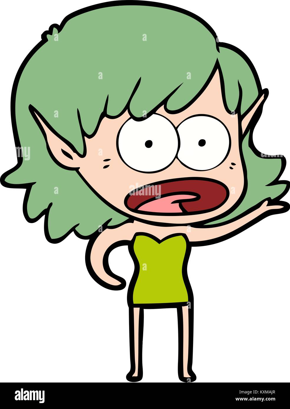 cartoon shocked elf girl Stock Vector Image & Art - Alamy