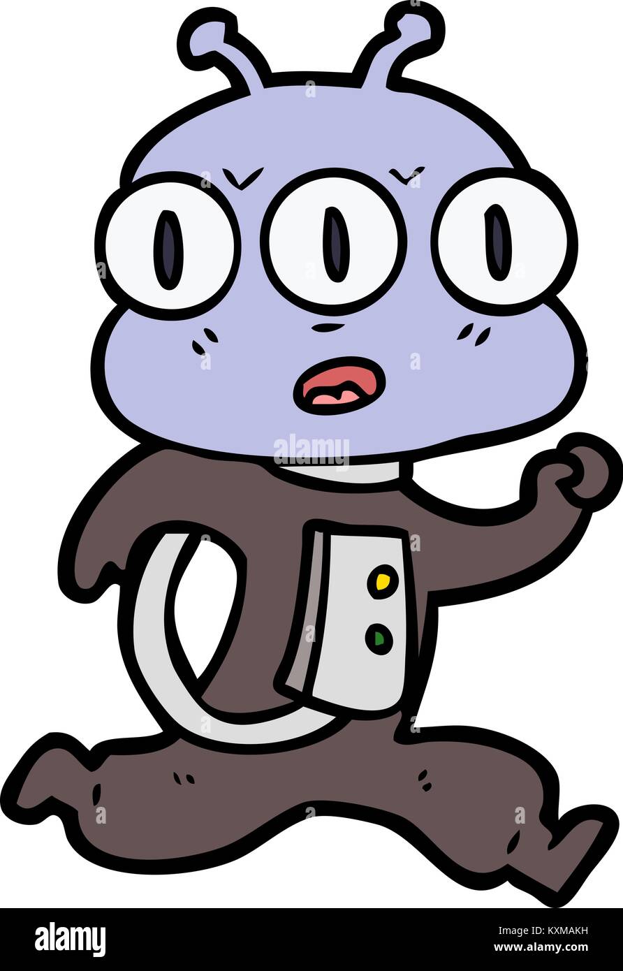 cartoon three eyed alien Stock Vector Image & Art - Alamy