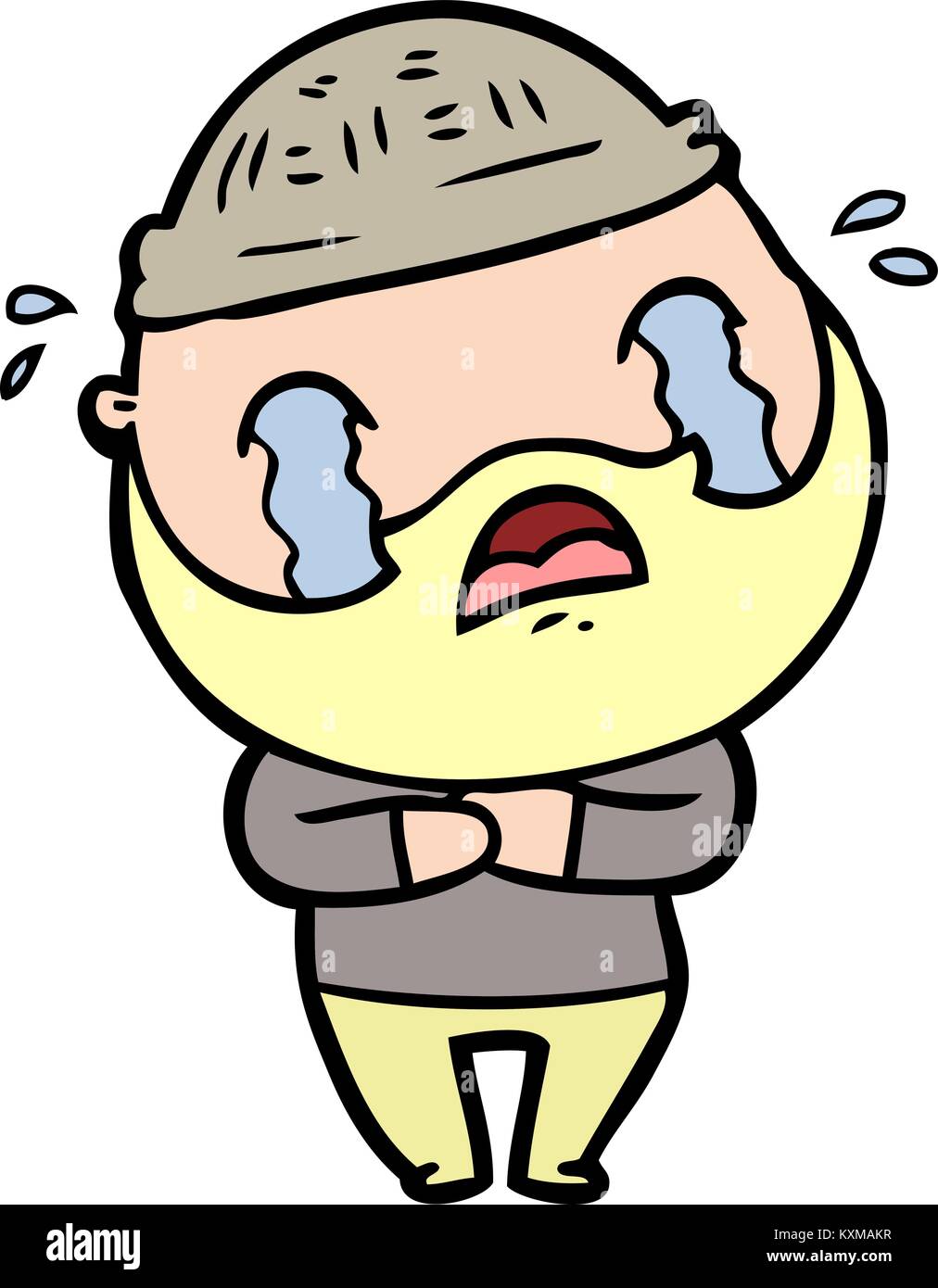 cartoon bearded man crying Stock Vector Image & Art - Alamy