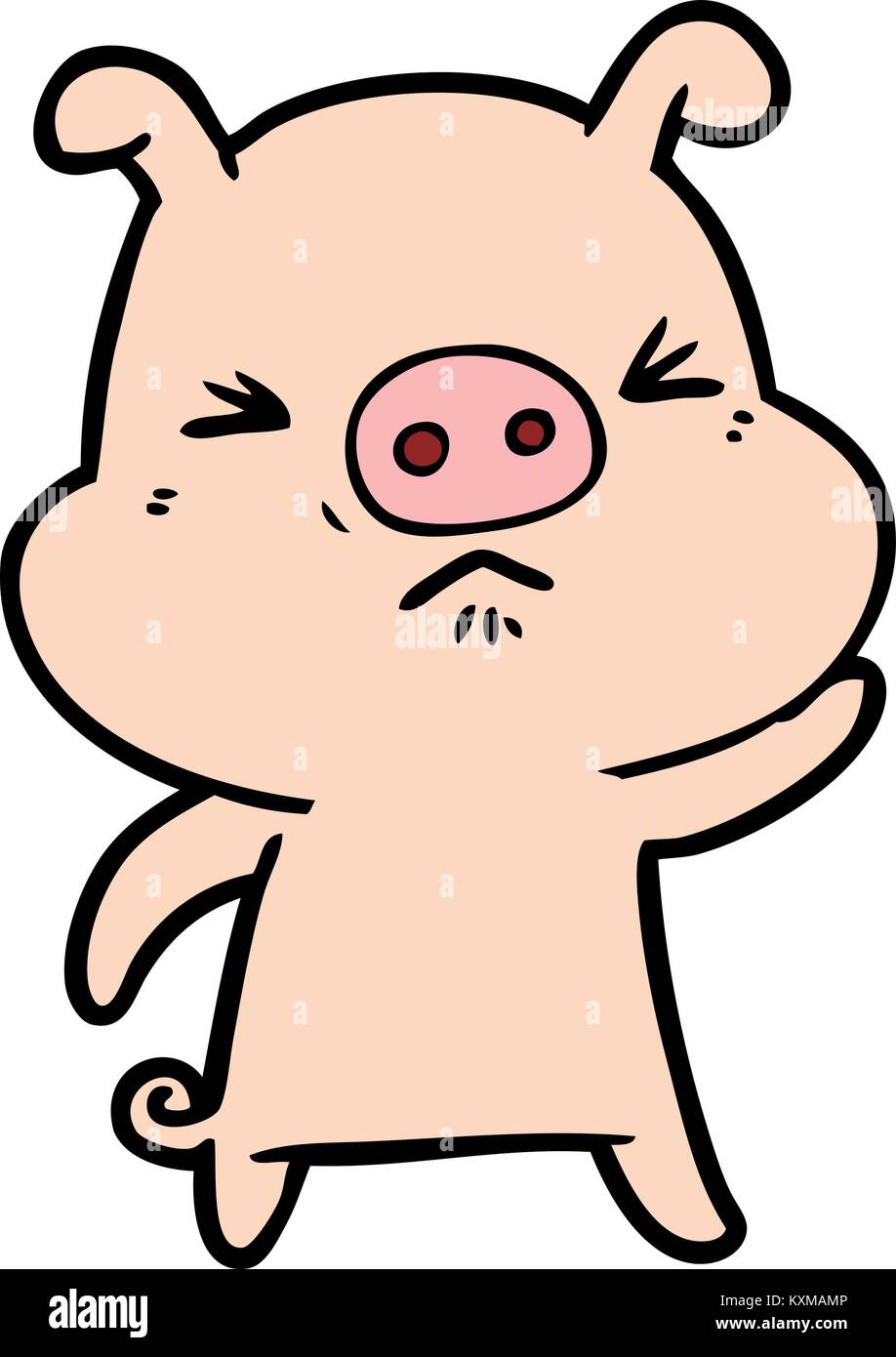 cartoon grumpy pig Stock Vector Image & Art - Alamy