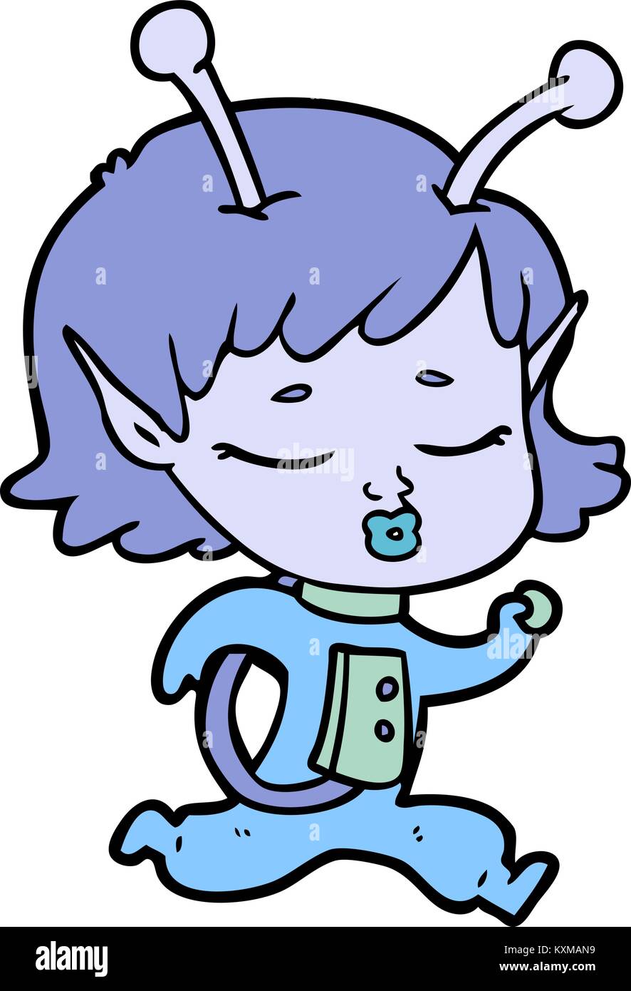 cartoon alien girl Stock Vector Image & Art - Alamy