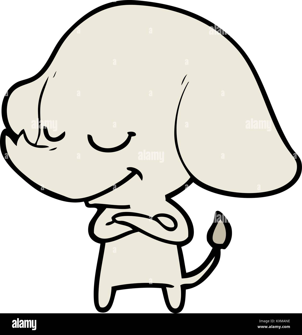 cartoon smiling elephant with crossed arms Stock Vector Image & Art - Alamy