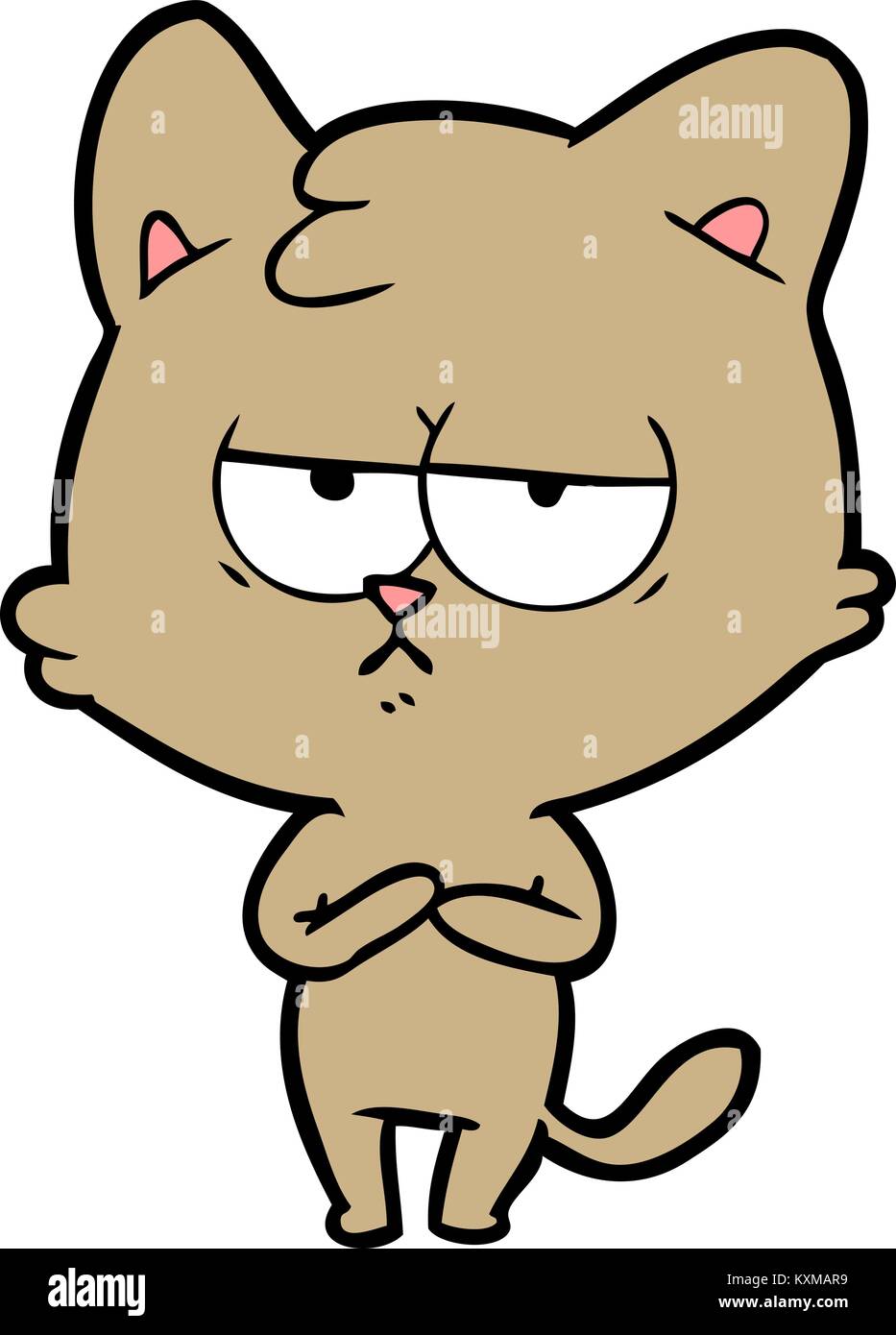 bored cartoon cat Stock Vector Image & Art - Alamy