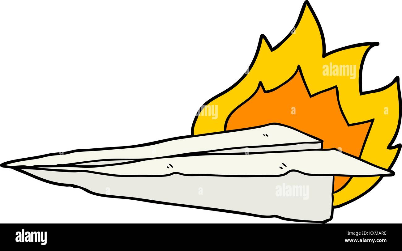 cartoon burning paper airplane Stock Vector Image & Art - Alamy
