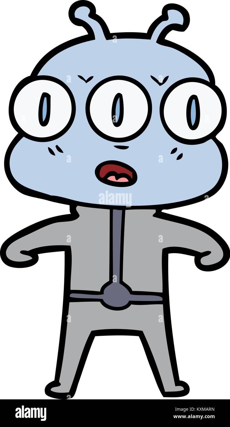 cartoon three eyed alien Stock Vector Image & Art - Alamy