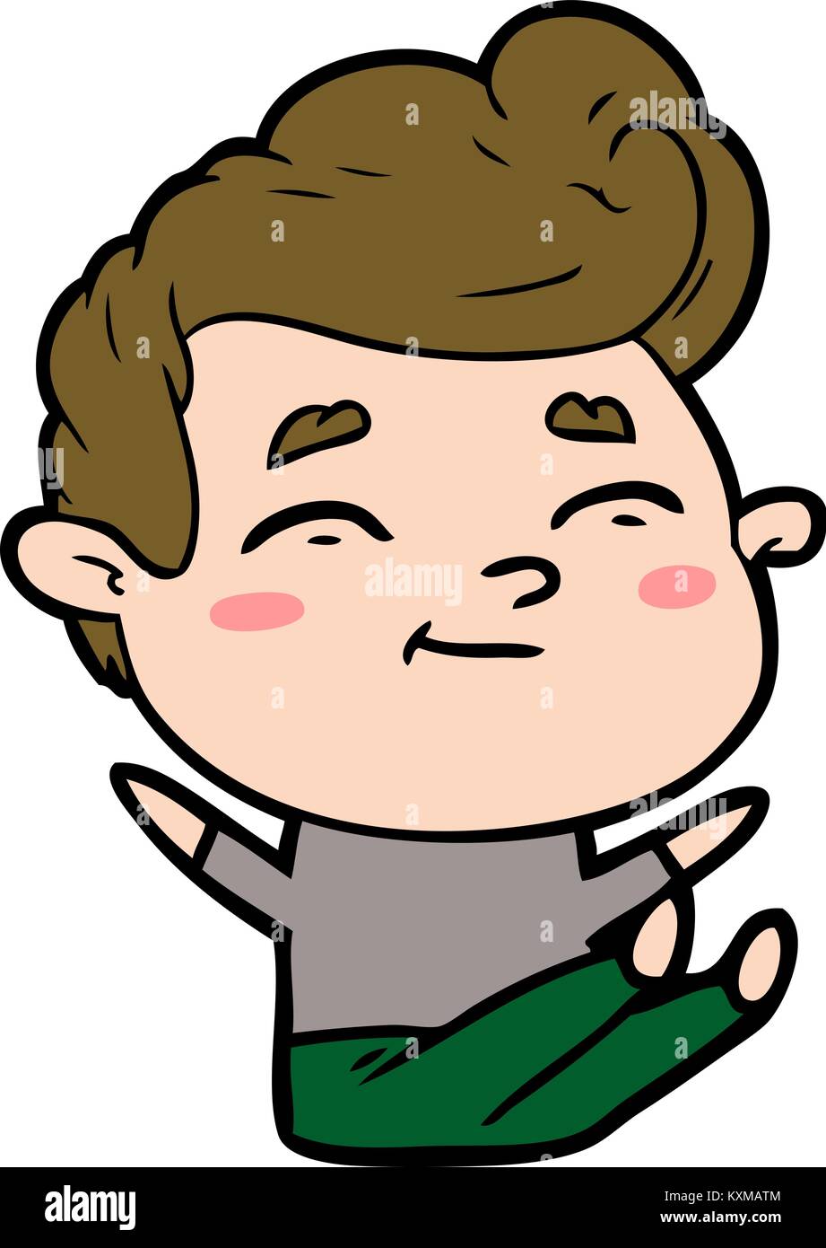 happy cartoon man sitting Stock Vector Image & Art - Alamy