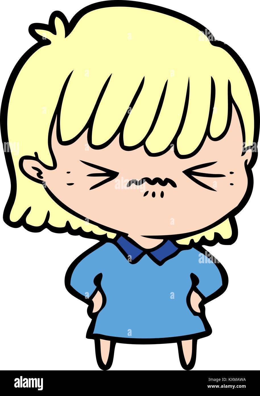 annoyed cartoon girl Stock Vector Image & Art - Alamy