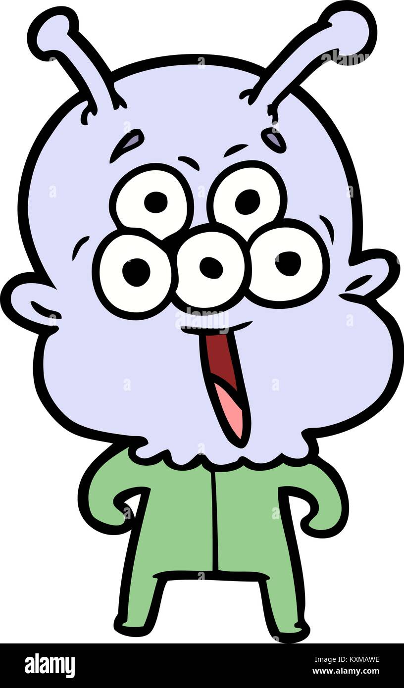 happy cartoon alien Stock Vector Image & Art - Alamy