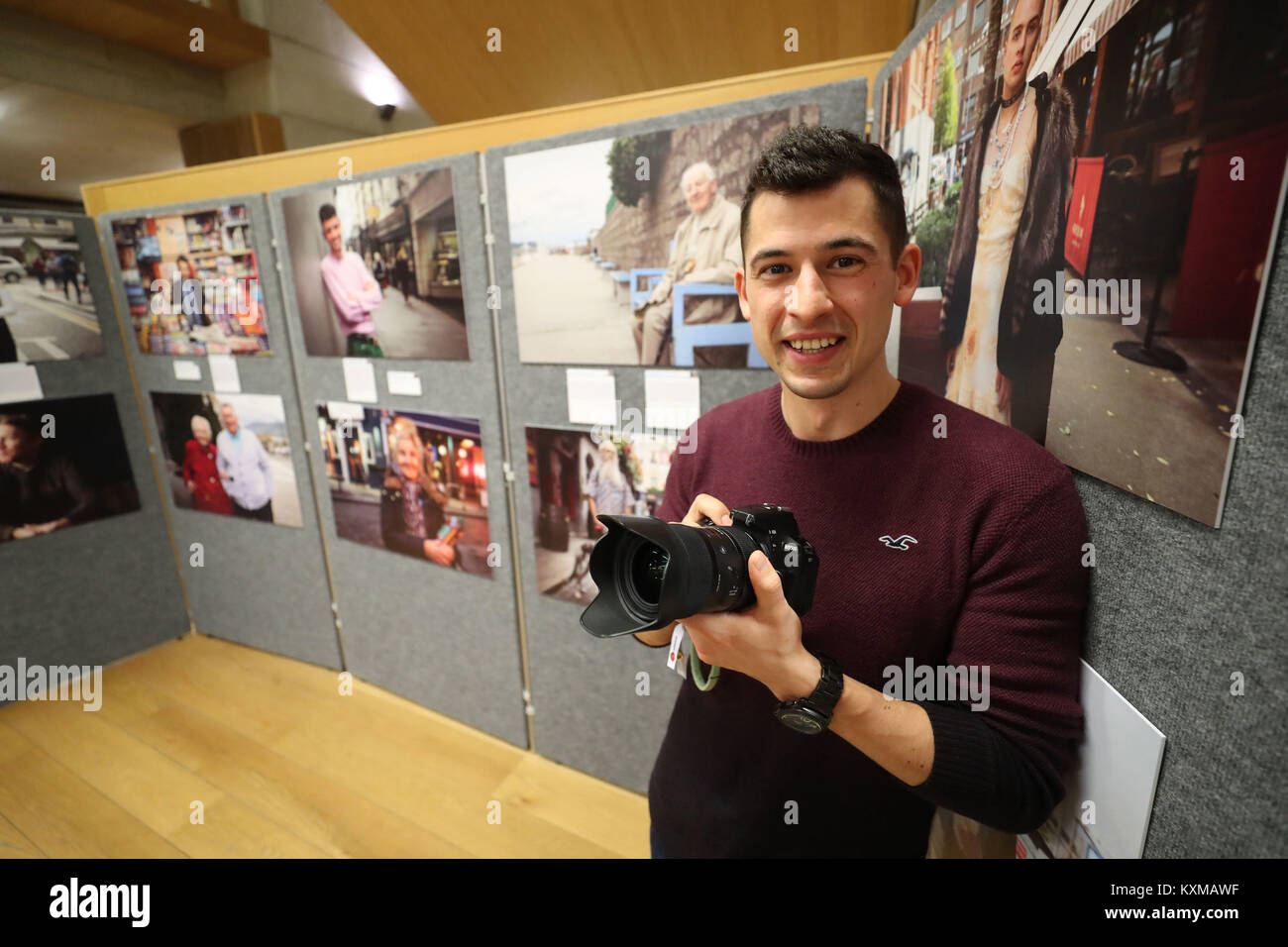 Photographer Peter Varga with prints from his Humans of Dublin series ...