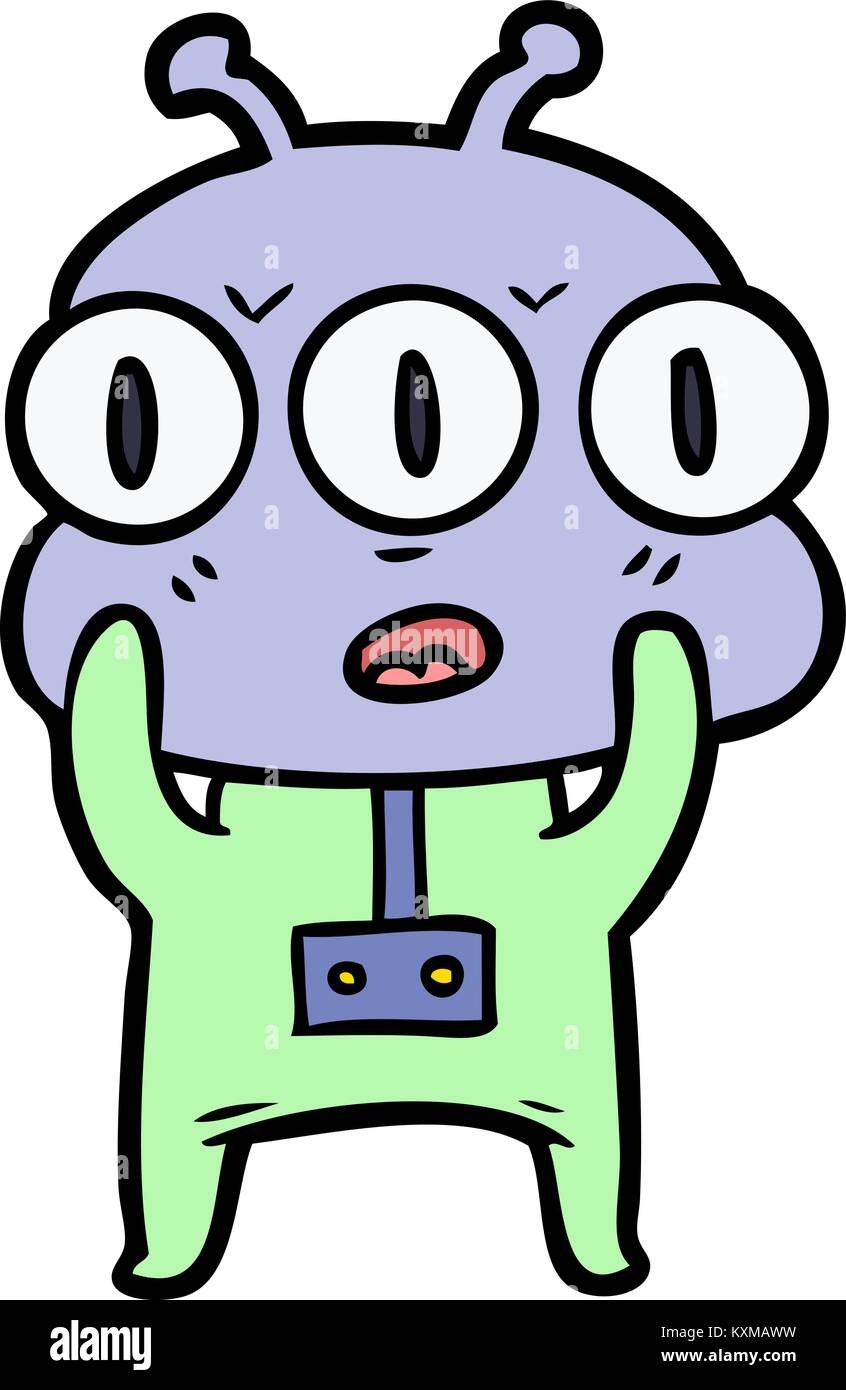 cartoon three eyed alien Stock Vector Image & Art - Alamy