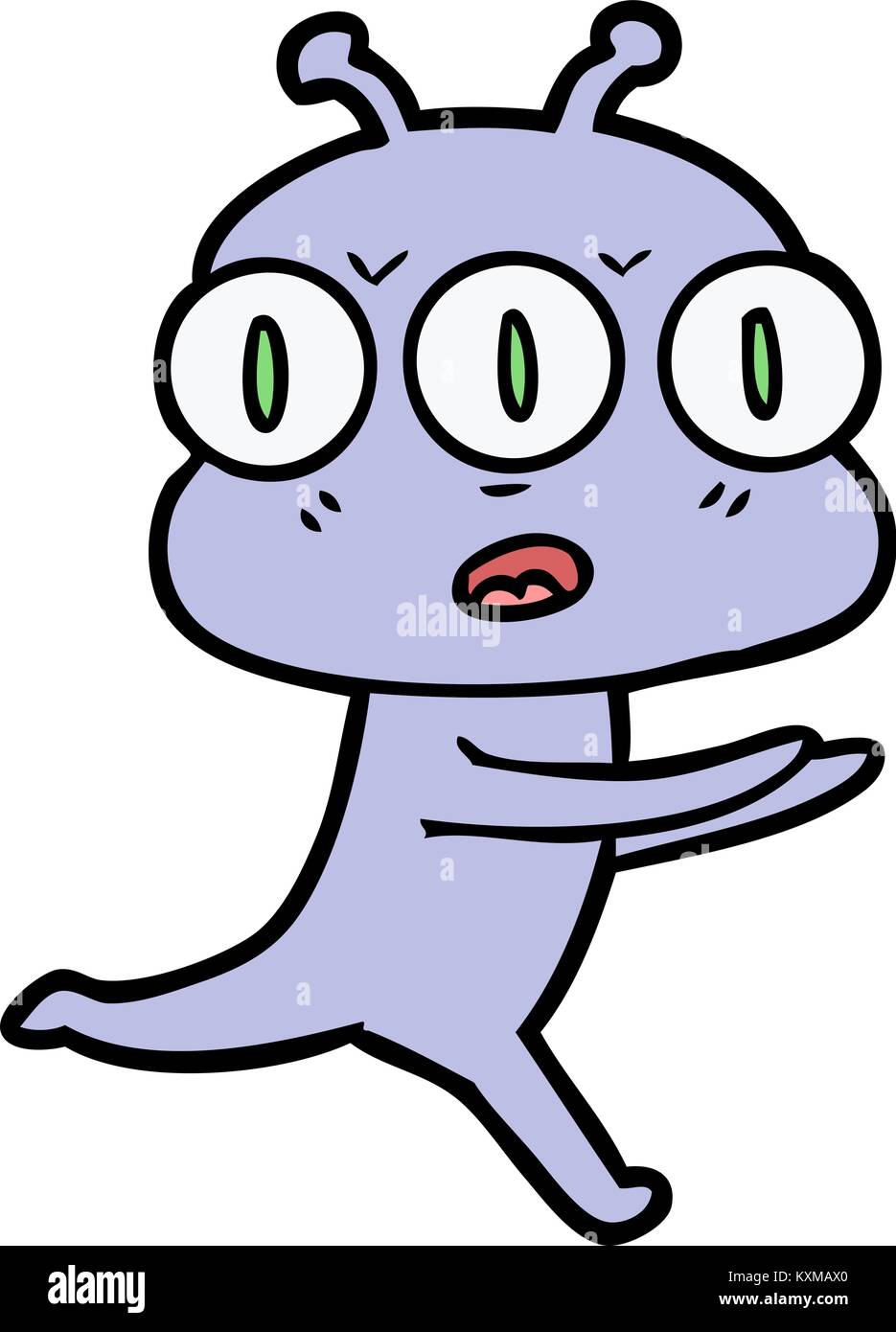 cartoon three eyed alien Stock Vector Image & Art - Alamy