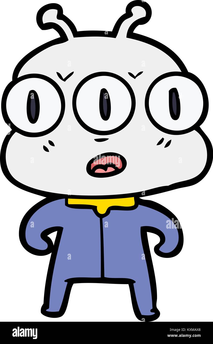 cartoon three eyed alien Stock Vector Image & Art - Alamy