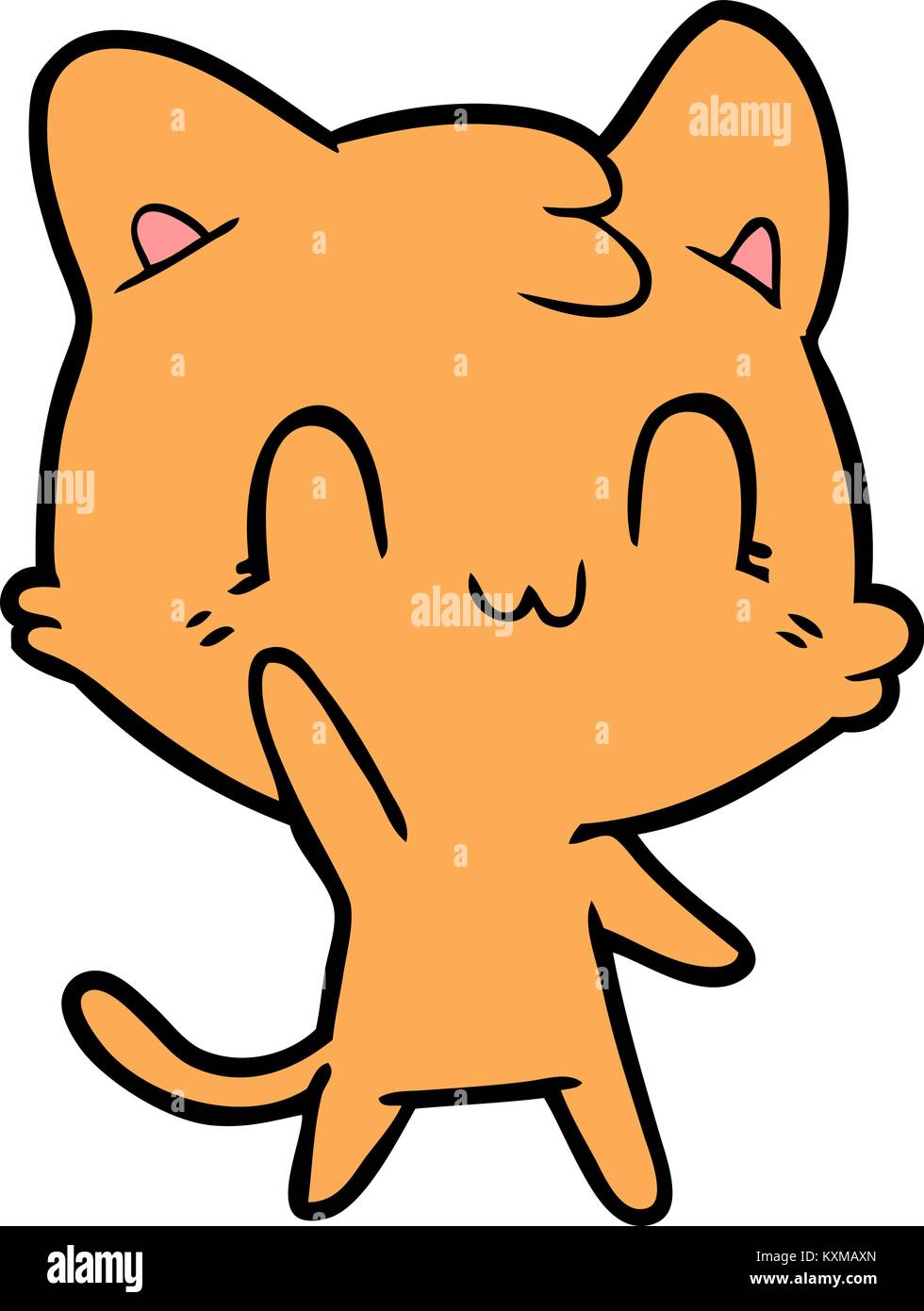 cartoon happy cat Stock Vector Image & Art - Alamy
