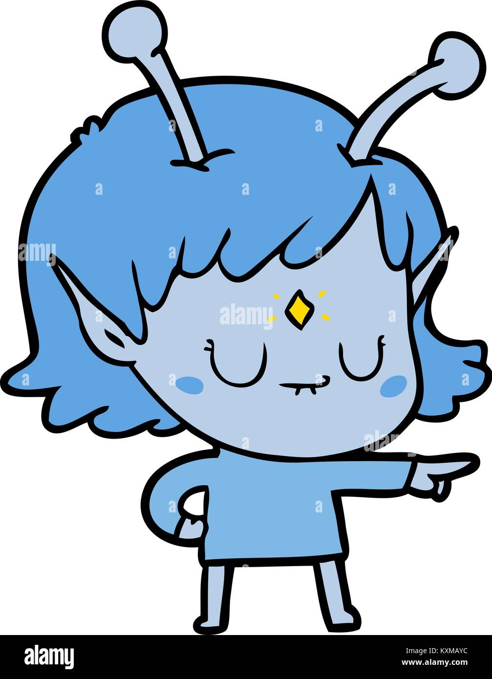 cartoon alien girl Stock Vector Image & Art - Alamy