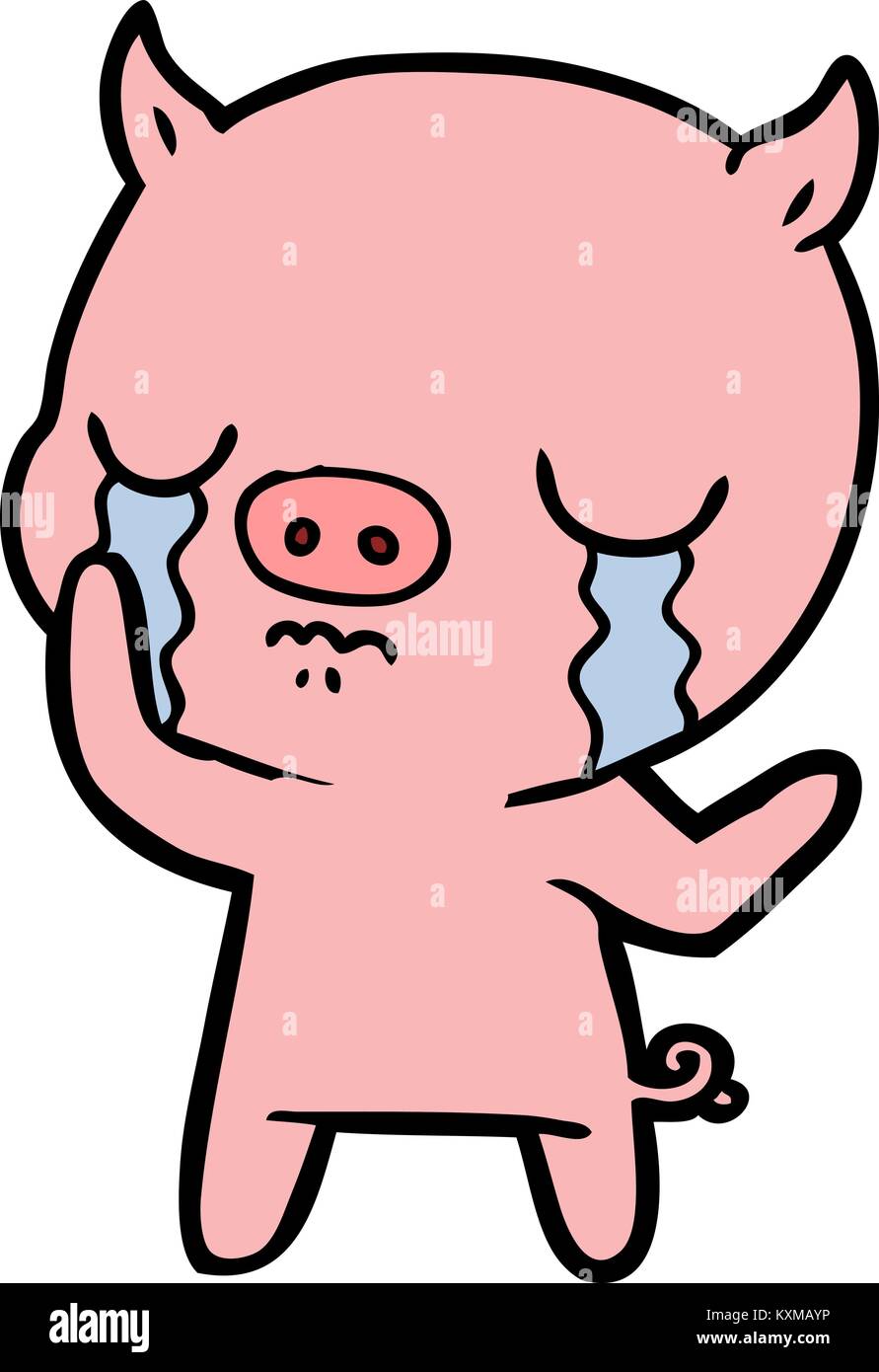 cartoon pig crying Stock Vector Image & Art - Alamy