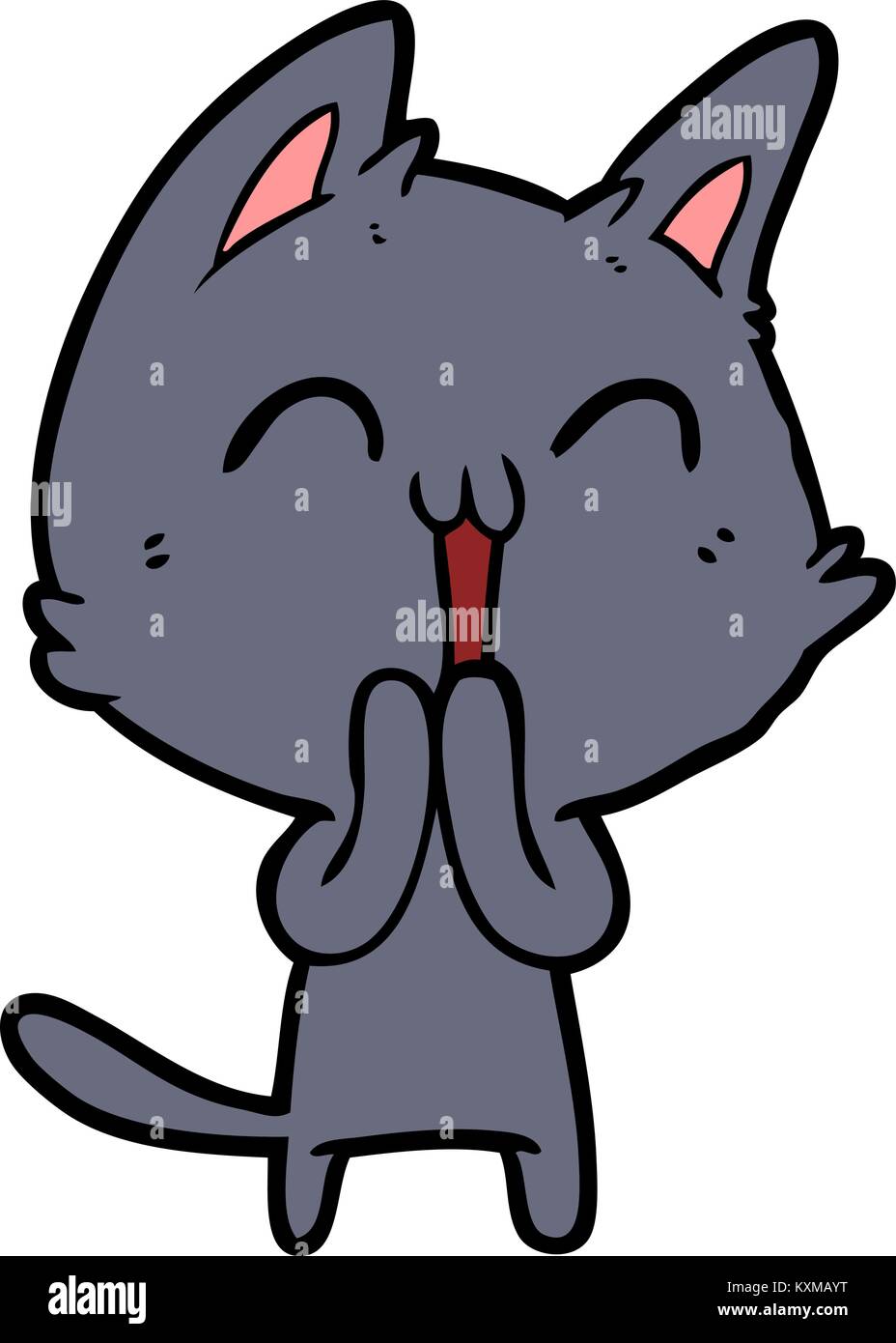 happy cartoon cat Stock Vector Image & Art - Alamy