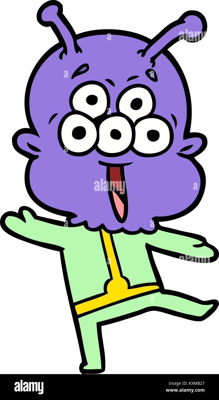 happy cartoon alien dancing Stock Vector Image & Art - Alamy
