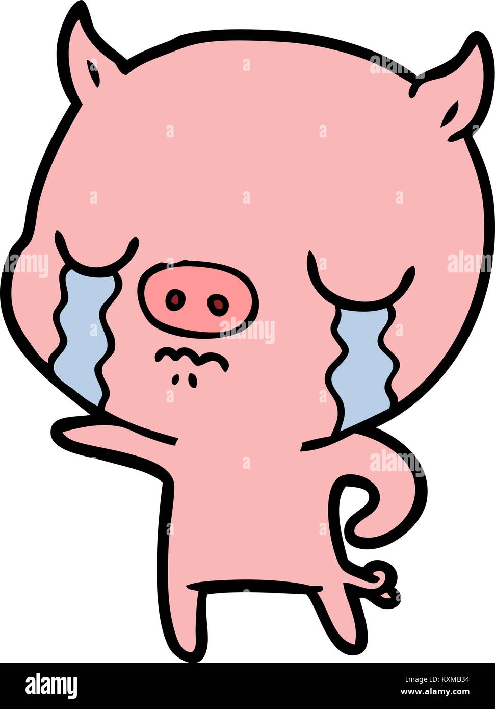 cartoon pig crying Stock Vector Image & Art - Alamy