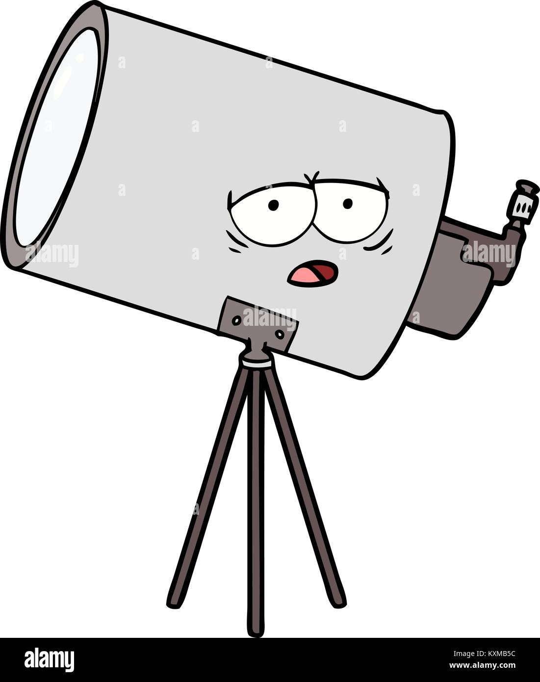 cartoon bored telescope with face Stock Vector Image & Art - Alamy