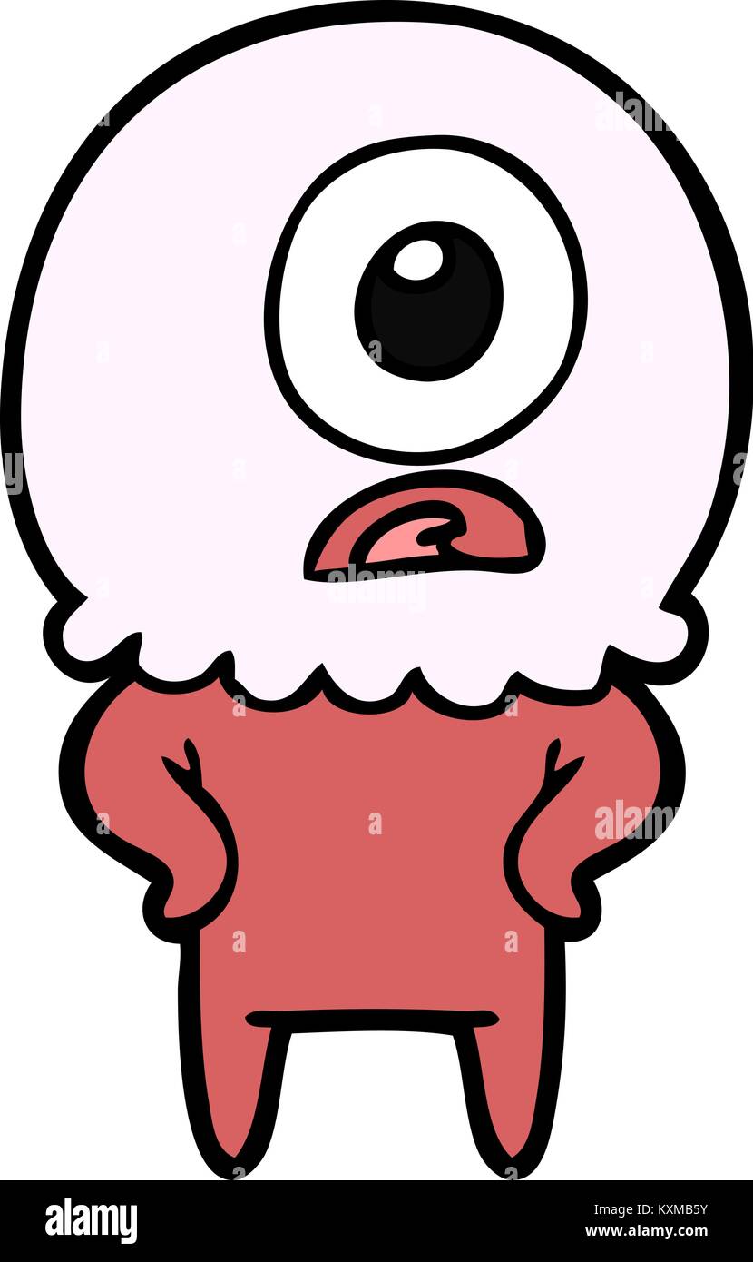 cartoon cyclops alien spaceman Stock Vector Image & Art - Alamy