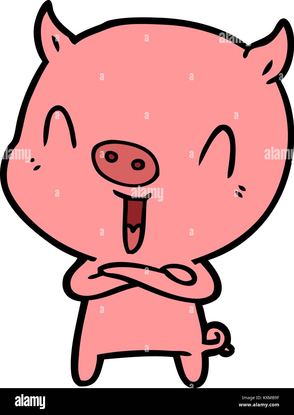 happy cartoon pig Stock Vector Image & Art - Alamy