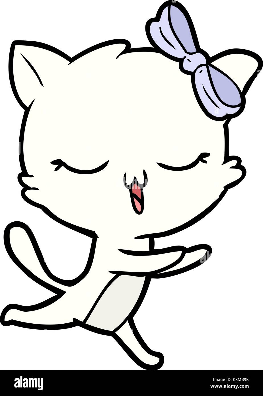 cartoon cat with bow on head Stock Vector Image & Art - Alamy