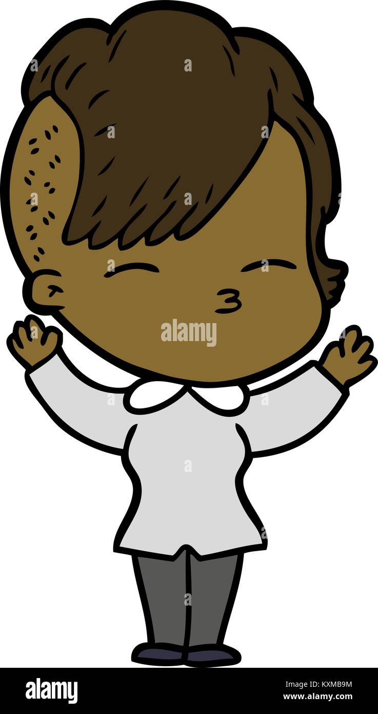 cartoon squinting girl Stock Vector Image & Art - Alamy