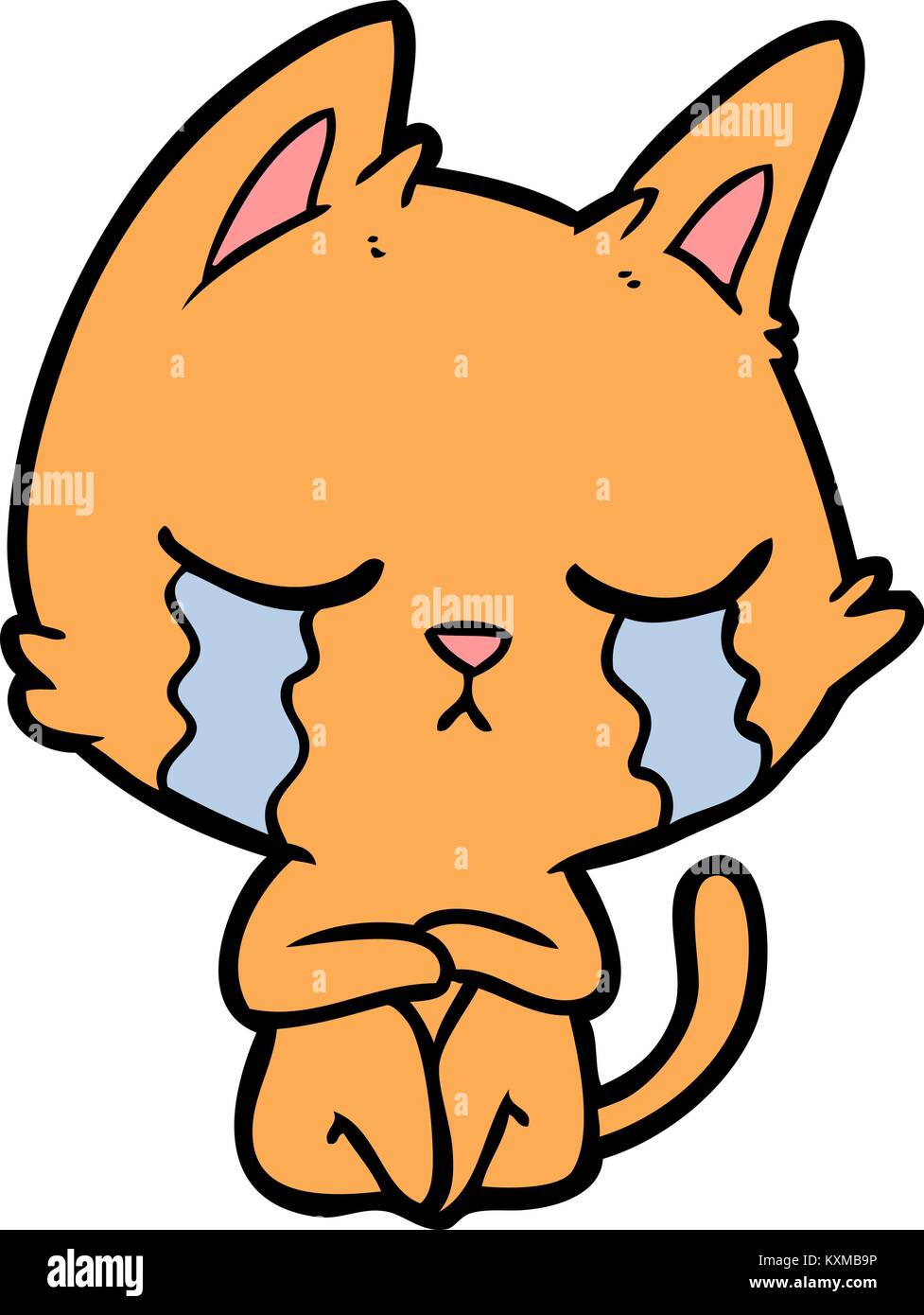 crying cartoon cat sitting Stock Vector Image & Art - Alamy