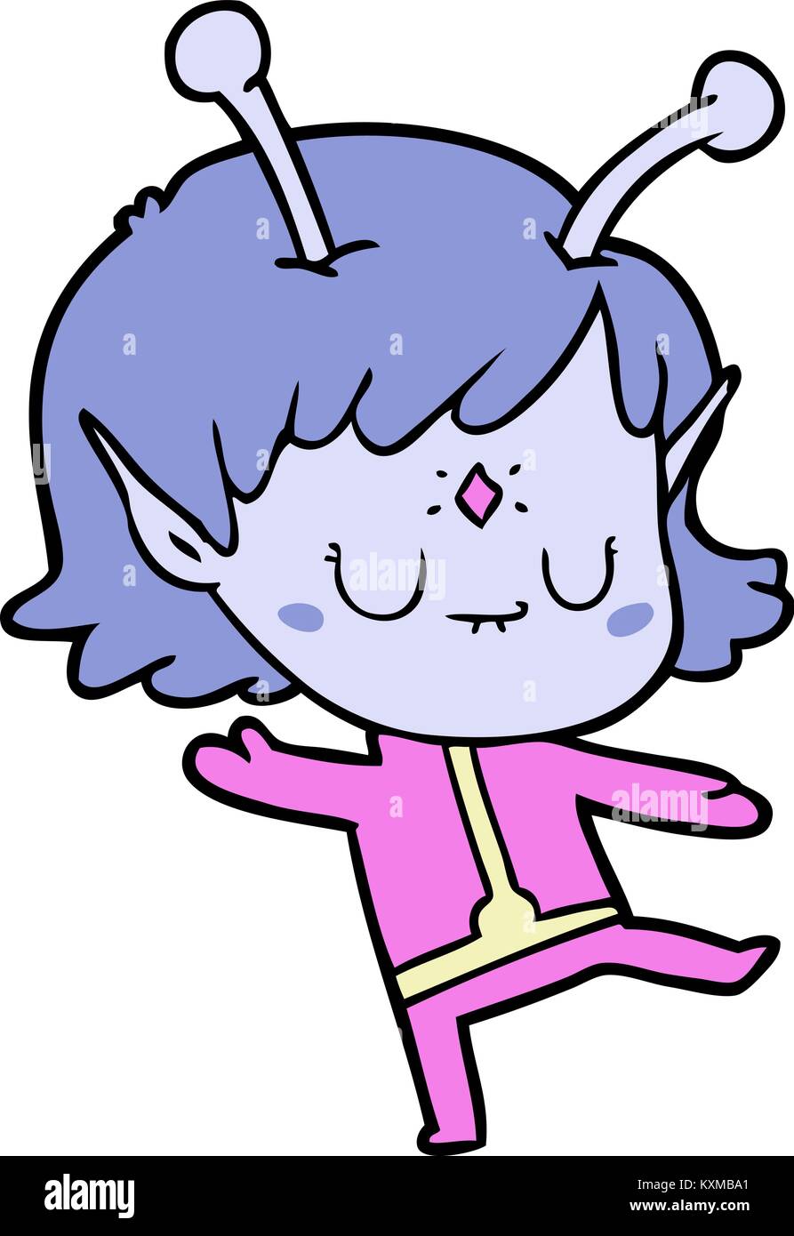 cartoon alien girl Stock Vector Image & Art - Alamy