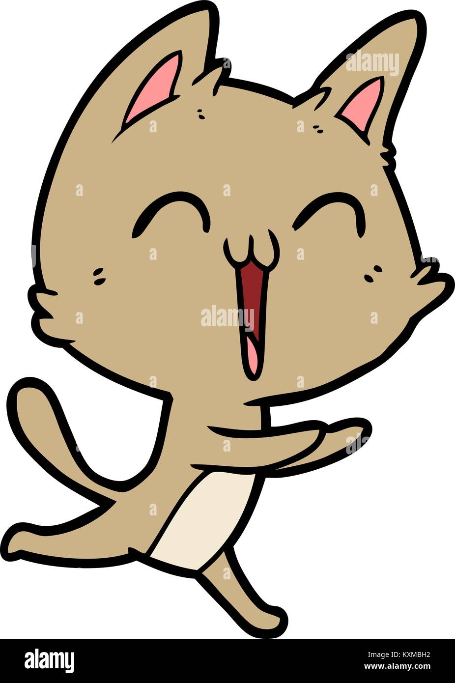happy cartoon cat meowing Stock Vector Image & Art - Alamy